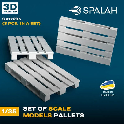 Set of 3 Scale Model Pallets 1:35 - 3D Printed High Detail Resin Spalah ...