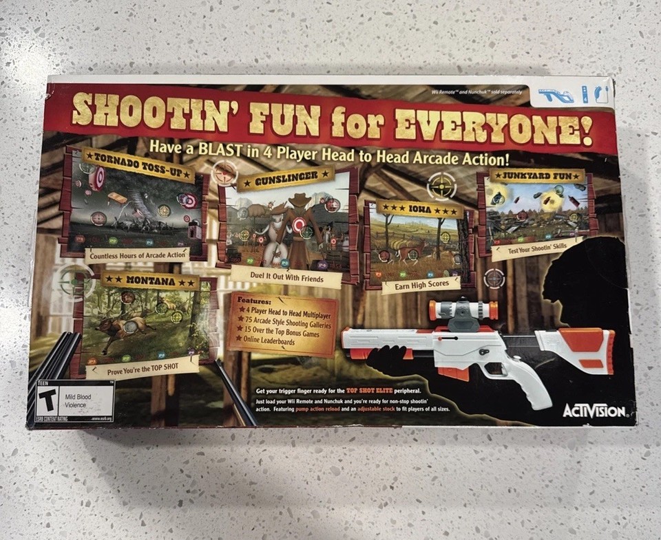 Vintage Activision Nintendo Wii Cabela's Top Shot Arcade Game Complete ...