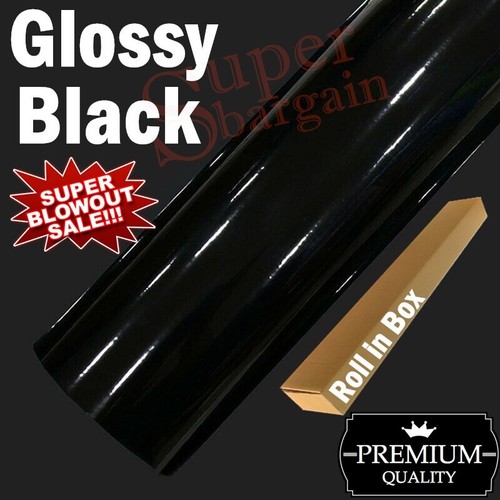CAR VINYL WRAP Gloss Black Glossy Sticker FILM Decals AIR RELEASE Vinyl ...