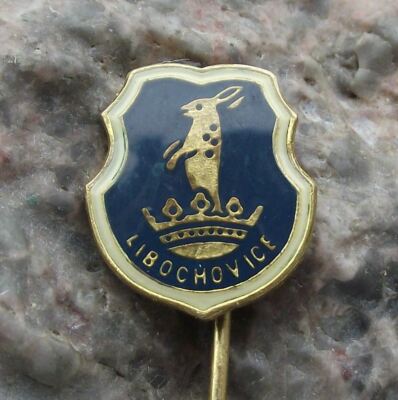 Antique Libochovice Czech Town Rabbit Heraldic Crest Coat of Arms Pin ...
