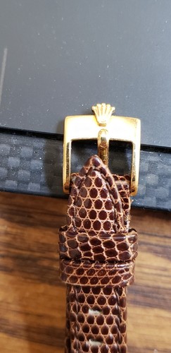 ROLEX WATCH GOLD PLAQUE BUCKLE LIZARD LEATHER STRAP BAND | eBay