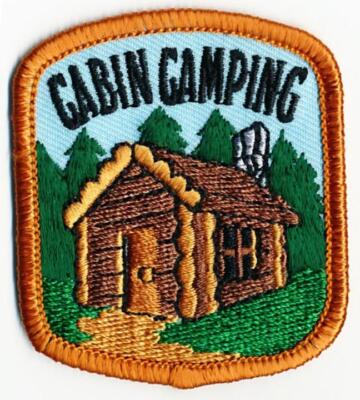 Boy Girl Cub Log CABIN CAMPING camp out Fun Patches Crests Badges GUIDE ...