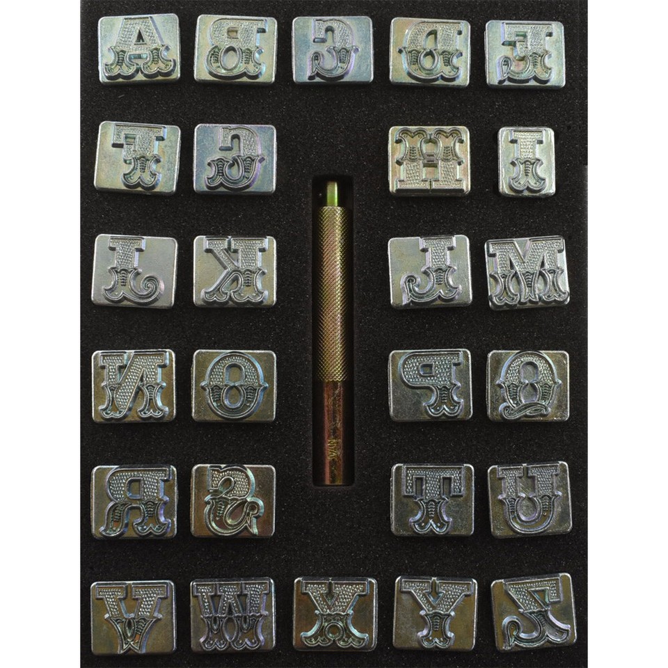 3/4" (19mm) Fancy Leather Art Style Alphabet Leather Stamp Set 8145-00 ...