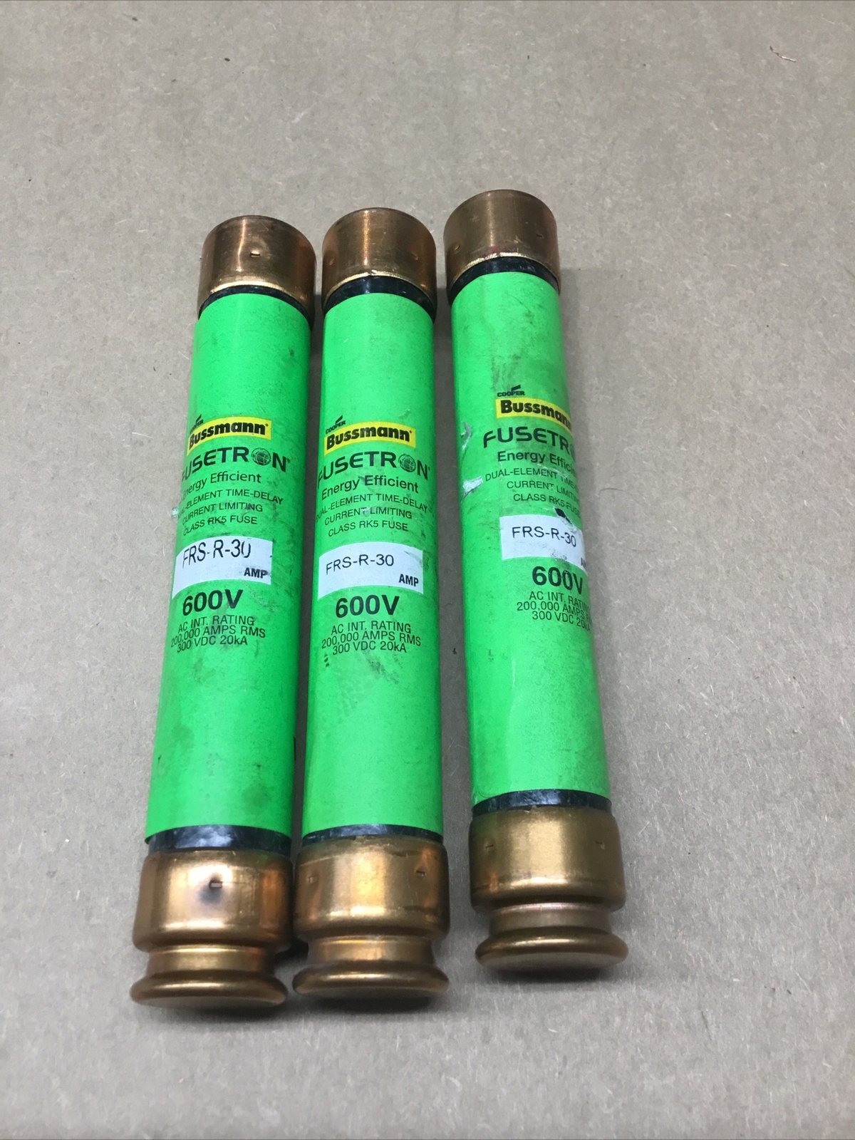 Lote de 3 fusibles energéticamente eficientes Bussmann FRS-R-30 30A ...