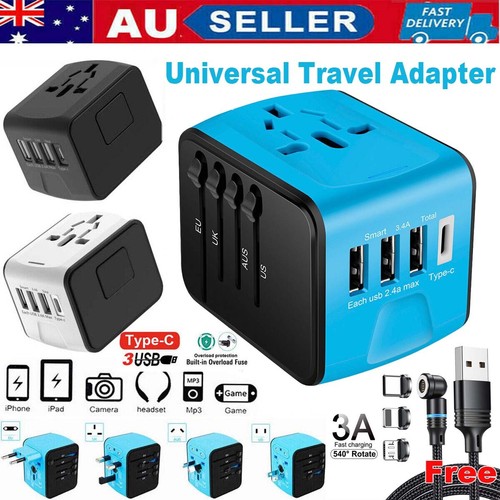 International Universal Travel Adapter USB A Type-C Outlet Converter ...
