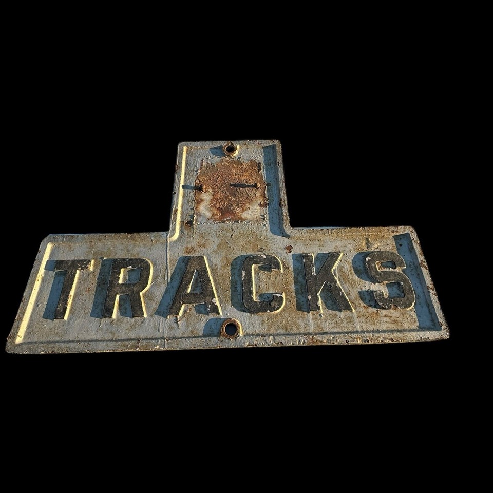Vintage Antique Union Pacific Railroad Tracks Heavy Cast Iron Sign UPRR ...