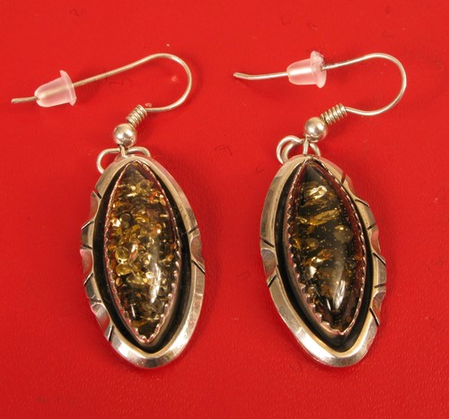 NATIVE AMERICAN AMBER STERLING SILVER DESIGNER 925 SIGNED BEA ARROW ...