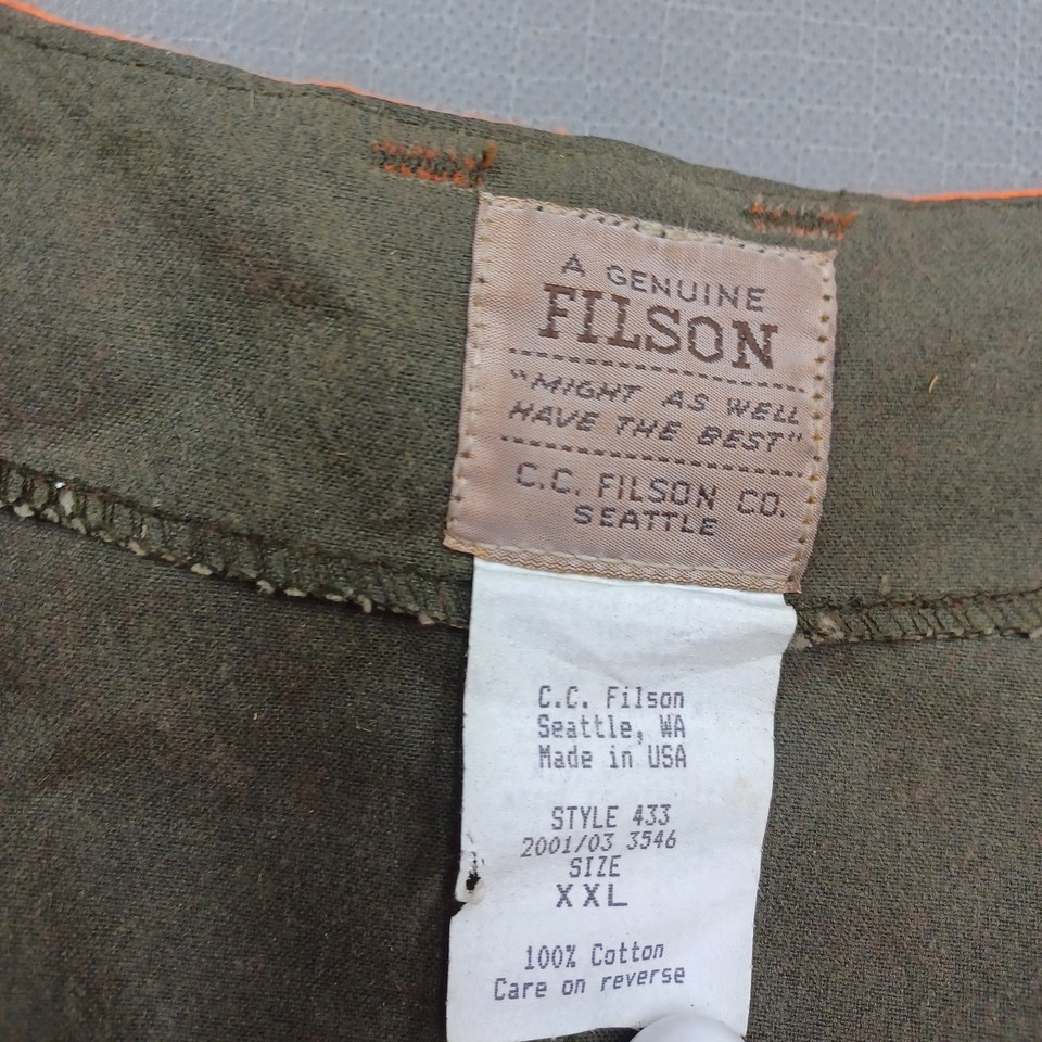 Vintage CC Filson Vest Mens 2XL XXL Blaze Orange Brown Hunting Fishing ...