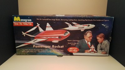 Rare Original 1959 Monogram Willy Ley PASSENGER ROCKET unassembled kit ...