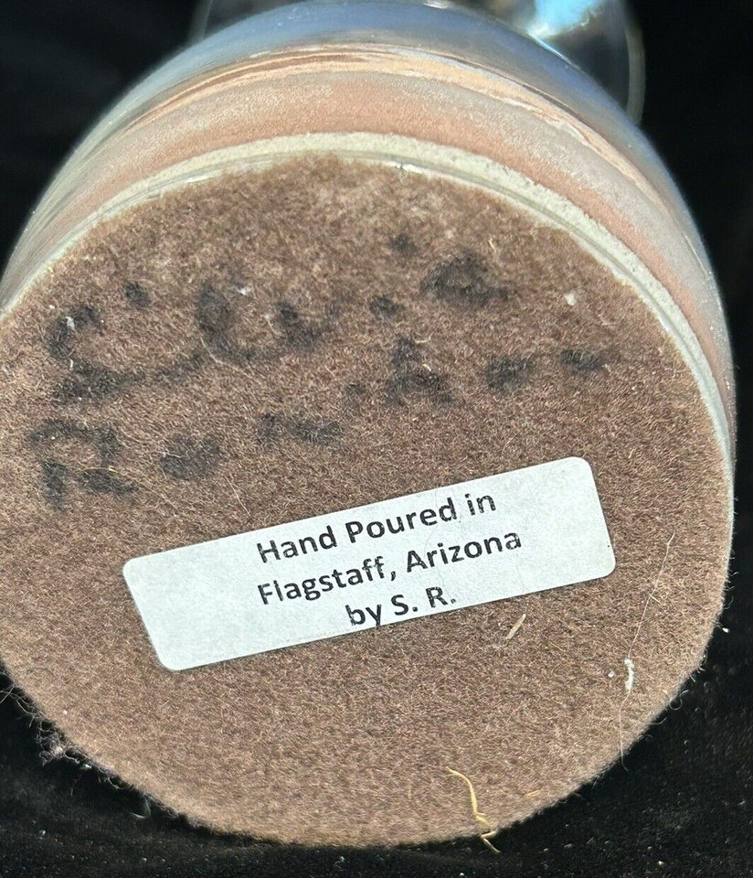 Vintage Signed Poured Sand Art Glass Paperweight AZ Southwest Canyon ...