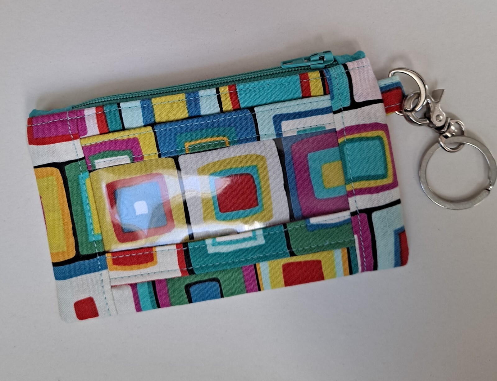 Cotton Fabric Abstract Zippered Key Fob/ID Holder | eBay