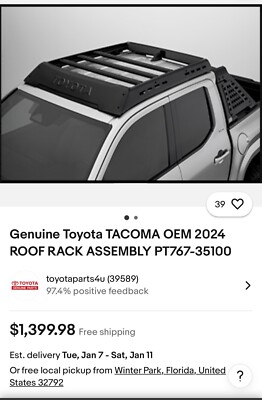 Genuine Toyota Tacoma OEM 2024 Roof Rack Assembly PT767-35100 | eBay