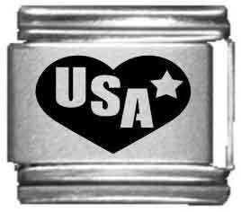 Clearly Charming USA in Heart Laser Italian Charm | eBay