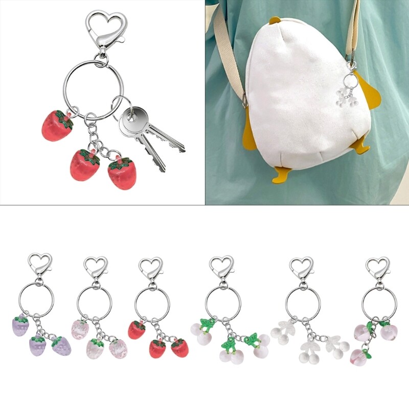 Unique Cherry Keyring for Mobile Phones Backpack Pendant Keychain Car ...