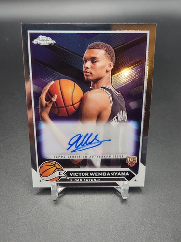 VICTOR WEMBANYAMA 2023-24 Topps Chrome Rookie AUTO Autograph RC Spurs # ...