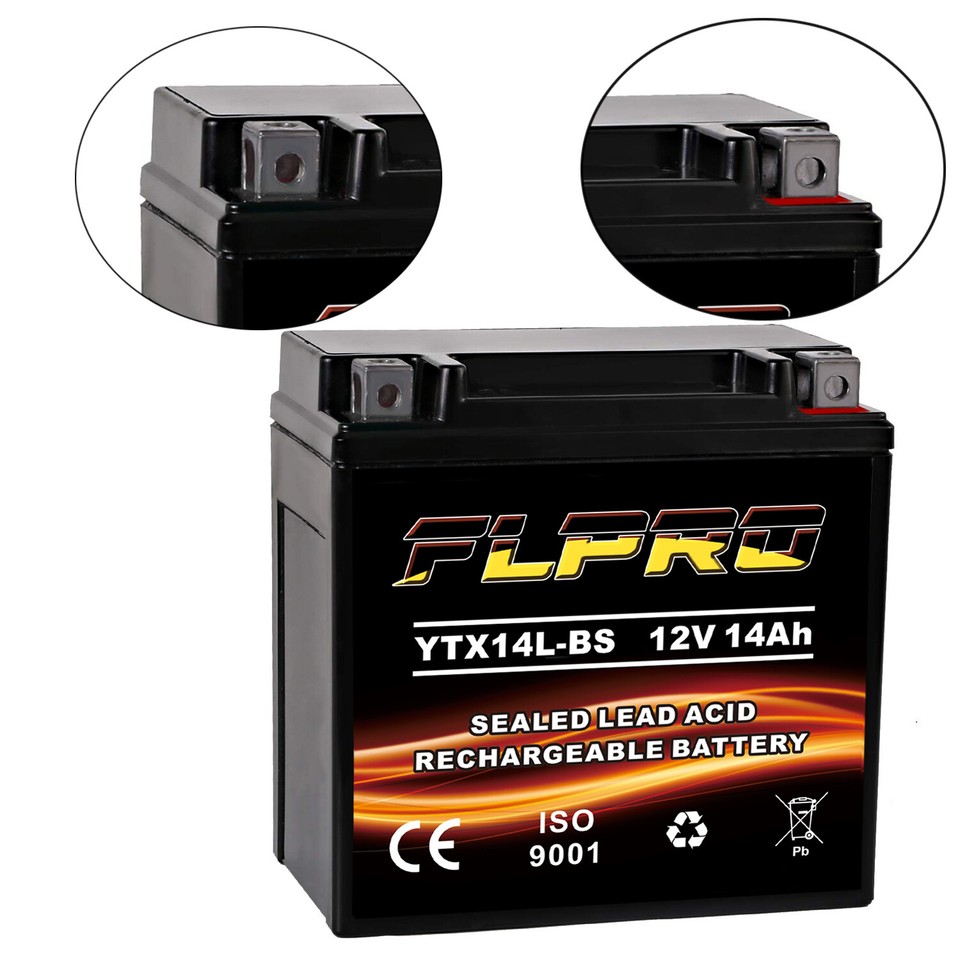 YTX14L BS Powersports Battery-Maintenance Free-Sealed AGM GYZ16HL ...