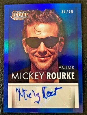 MICKEY ROURKE 2015 PANINI AMERICANA AUTOGRAPH CARD 34/49 BLUE | eBay