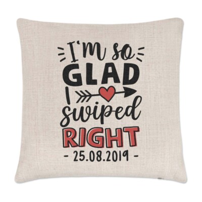 Personalisiert I'M So Glad I Swiped Rechts Datum Kissenbezug Liebe ...