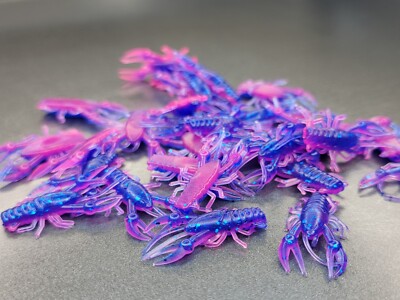 (30) 1" MINI CRAW "Cotton Candy" Crappie Panfish Jig Crawfish Lure Soft ...