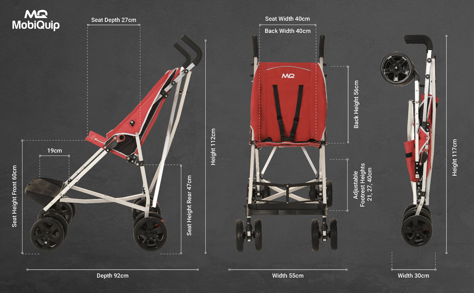 MobiQuip XL Pushchair, Special Needs Buggy, Disability Pushchair for ...