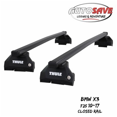 Thule Steel SquareBar Evo Roof Bars Set to fit BMW X3 F25 10-17 Closed ...