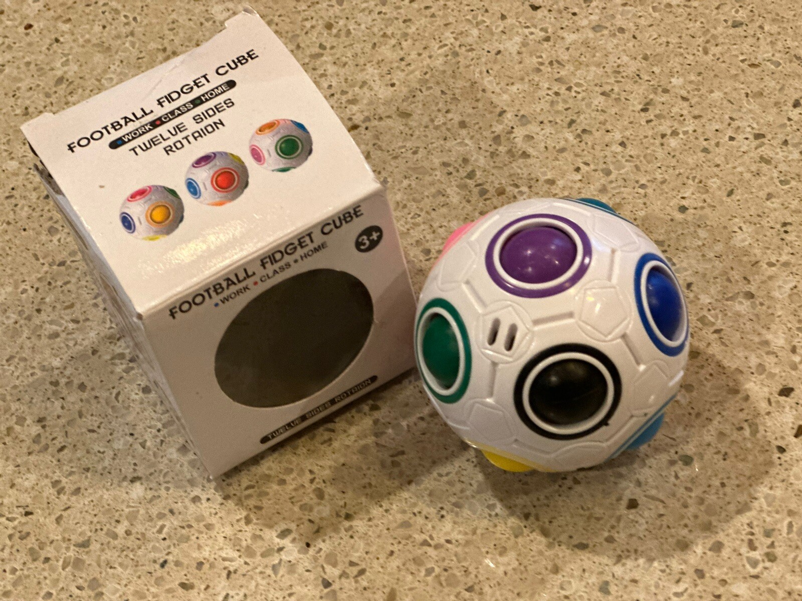 Football Fidget Cube ~ Toy Push Pop Magic Ball Puzzle 12 Sides Rotation ...