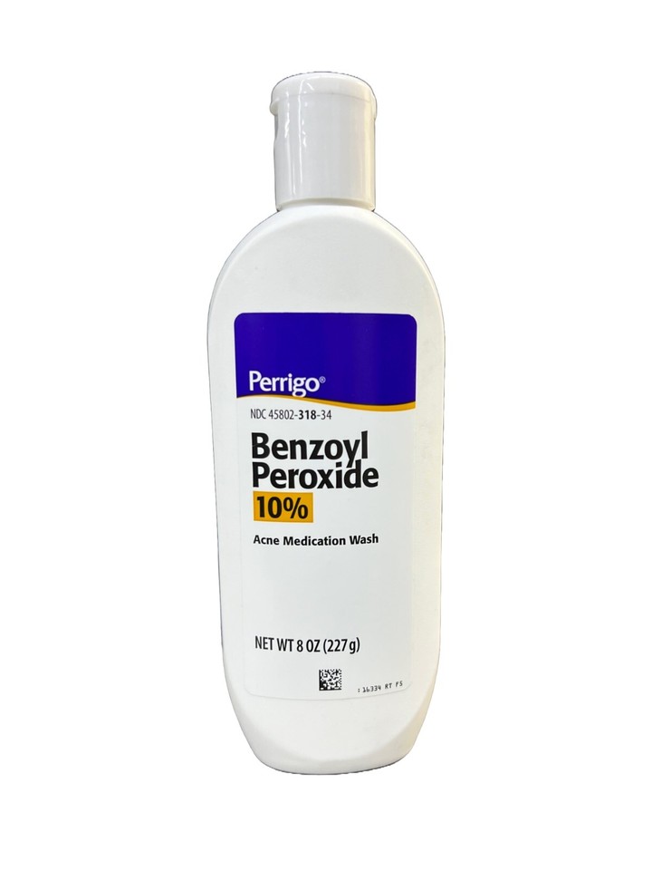 Perrigo Benzoyl Peroxide 10% Acne Medication Face Wash Topical Use 8 oz ...