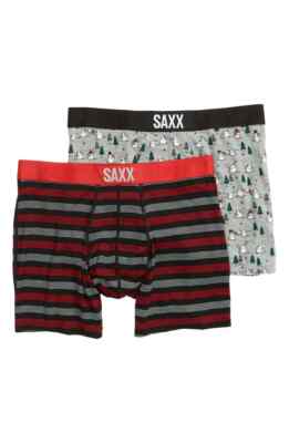 Saxx Vibe Snowball Fight Boxer Briefs 2-Pack Multi Men's Size M L74305 ...