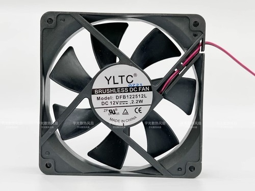 YLTC DFB122512L 12025 DC12V 2.2W 12CM 2-Wire Dual Ball Cooling Fan | eBay