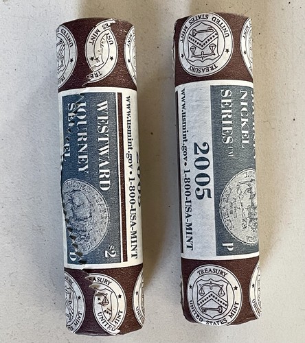 2005 P&D Bison Jefferson Nickel Rolls Of 80 Nickels Sealed In US Mint ...