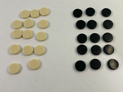 Backgammon Tokens (Incomplete Set) Replacement Pieces Black/Cream | eBay