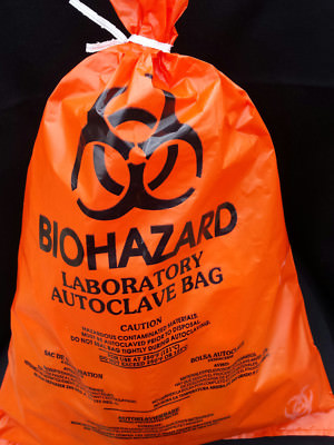 Laboratory Autoclave Biohazard Bag Orange 14" X 19" 2 mil (50 micron ...