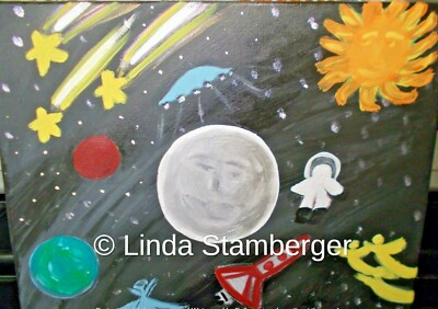 A Surreal Space Odyssey Original Art Painting by Linda Stamberger | eBay