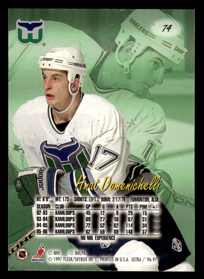 1996-97 Ultra #74 Hnat Domenichelli | eBay