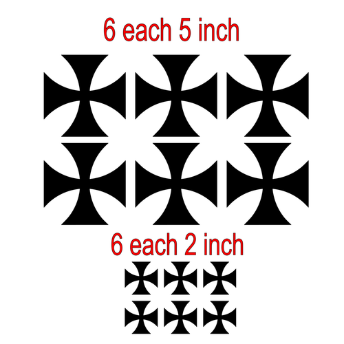 Iron Cross German - 12 Each - Vinyl Decals Sticker - RC - Select Color ...