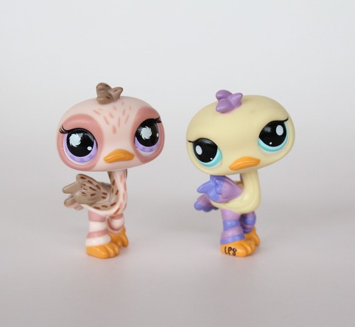 Hasbro LPS Littlest Pet Shop Yellow Peach Ostriches #1827 #945 STOCKING ...