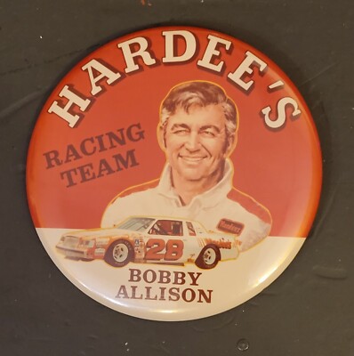 Bobby Allison 28 Car Hardee’s NASCAR Pinback Button | eBay