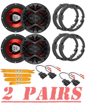 BOSS Audio 200Watt 6.5" Front & Rear Car Speakers kit for 1998-2013 ...