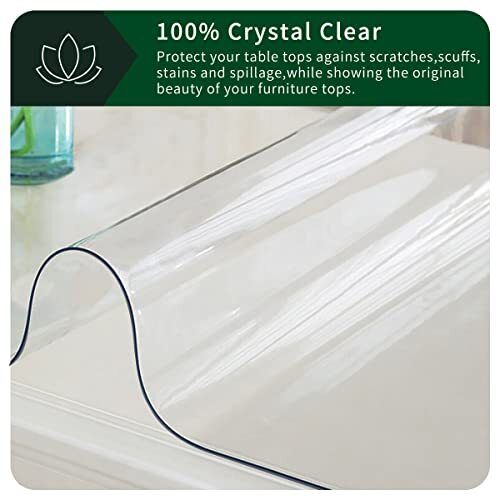 Rectangle Clear Vinyl Desk Pad 12x28 Inch Crystal Pvc Table Cover Mat ...