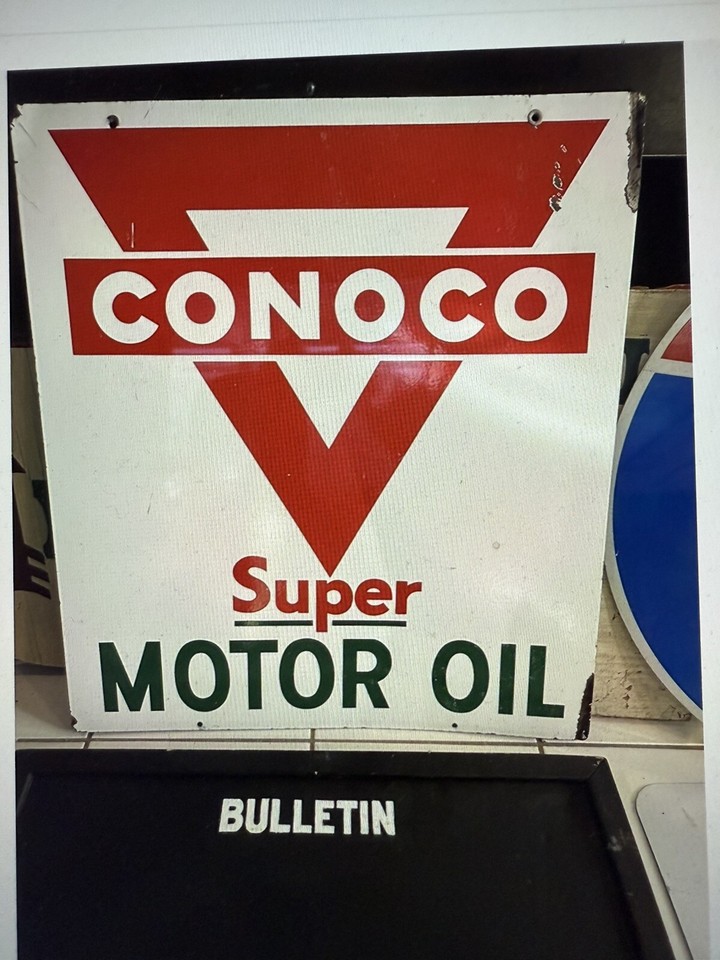 CONOCO SUPER MOTOR OIL Gas Station Original Advertising Car Truck ...