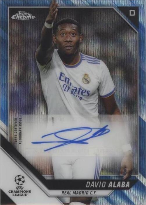 2021-22 Topps Chrome UCL - Chrome Autographs David Alaba #CA-DA Blue ...