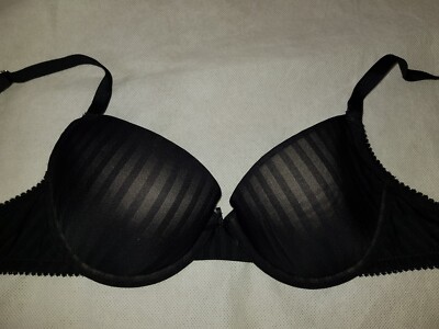 BNWOT Gorgeous black striped DEBENHAMS padded Underwired Bra Size 30C ...