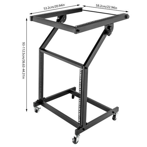 9U Free-standing Rack Studio Mixer Rolling Cart Mount DJ Equip Stand ...