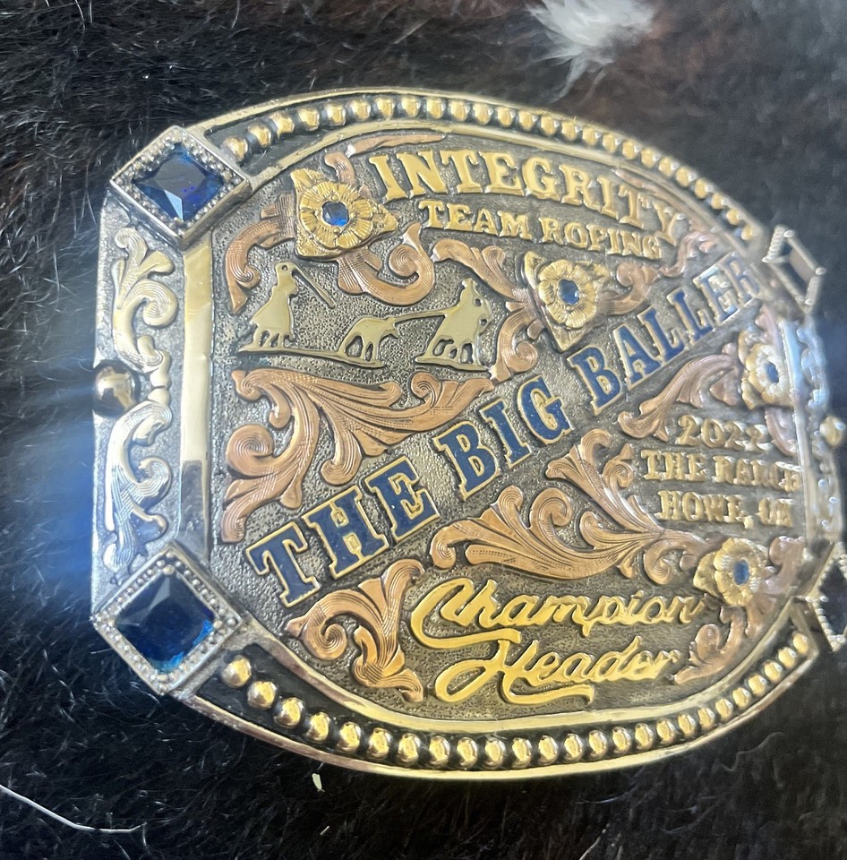 trophy buckle team roping Champion Header 2022 The Big Baller Cowboy ...