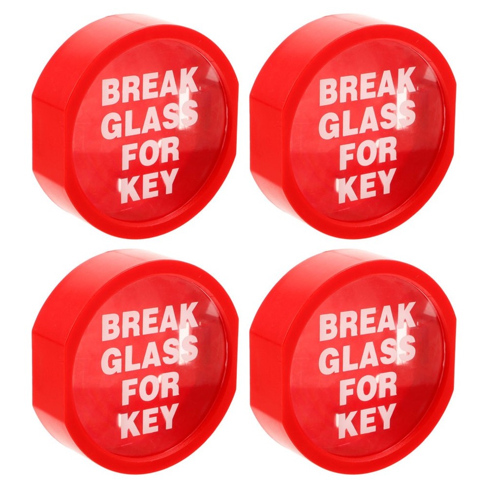 4 Pcs Emergency Wall Mount Fire Key Lock Box Red Plastic Security ...
