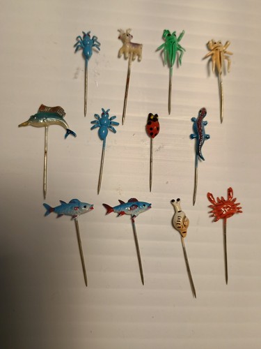 Tiny Insect/Animals/Fish/Stick Pins, Set Of 12 | eBay