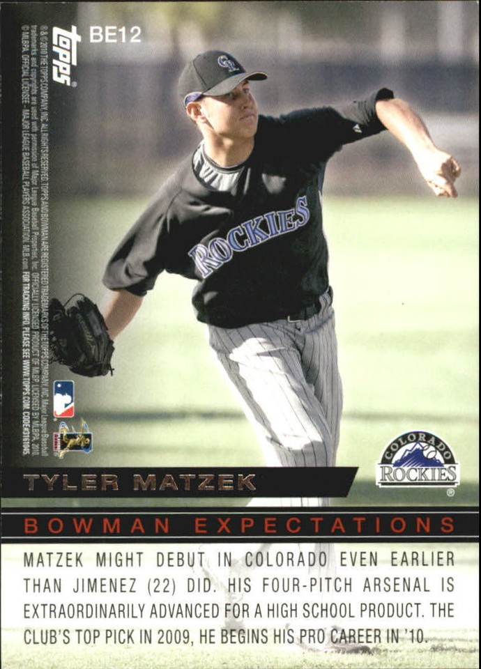 2010 Bowman Expectations #BE12 Ubaldo Jimenez/Tyler Matzek | eBay