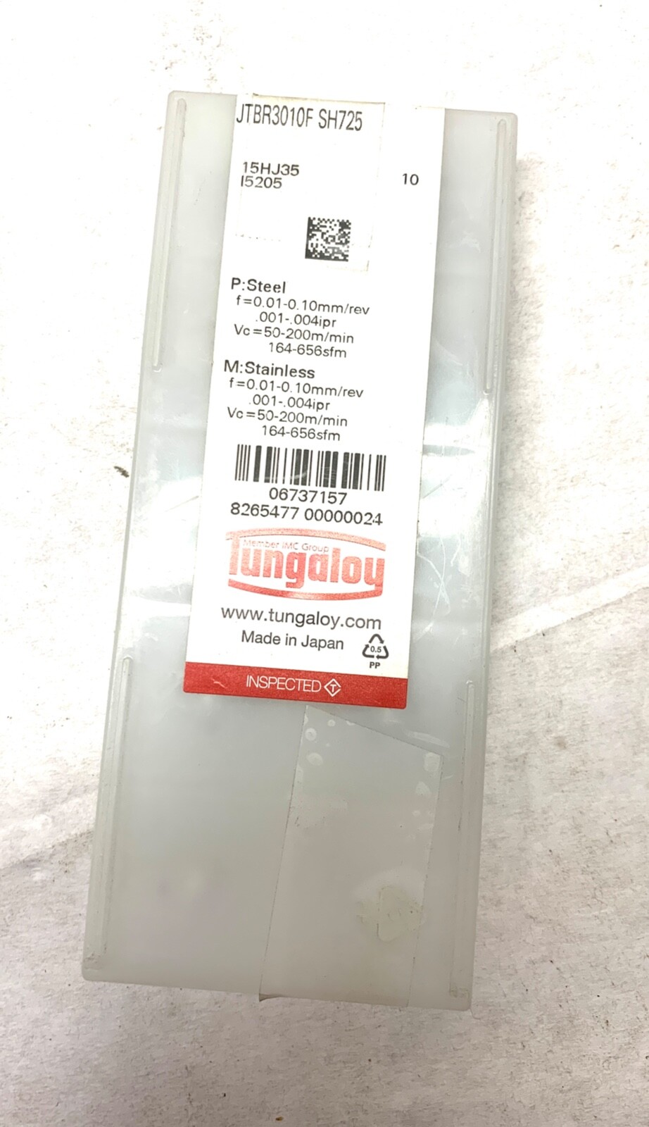 TUNGALOY Carbide Inserts - JTBR3010F SH725 - Qty. 8 - NEW | eBay
