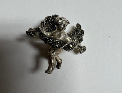 Vintage Judith Jack SS Marcasite Cherub Pin/Brooch [122GRW] | eBay