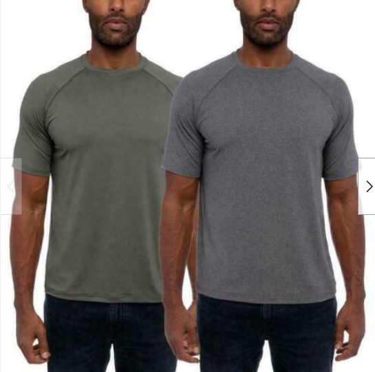 2 Pack GLACIER Performance Mens Everyday Tee Shirt MEDIUM Wicking GREEN ...